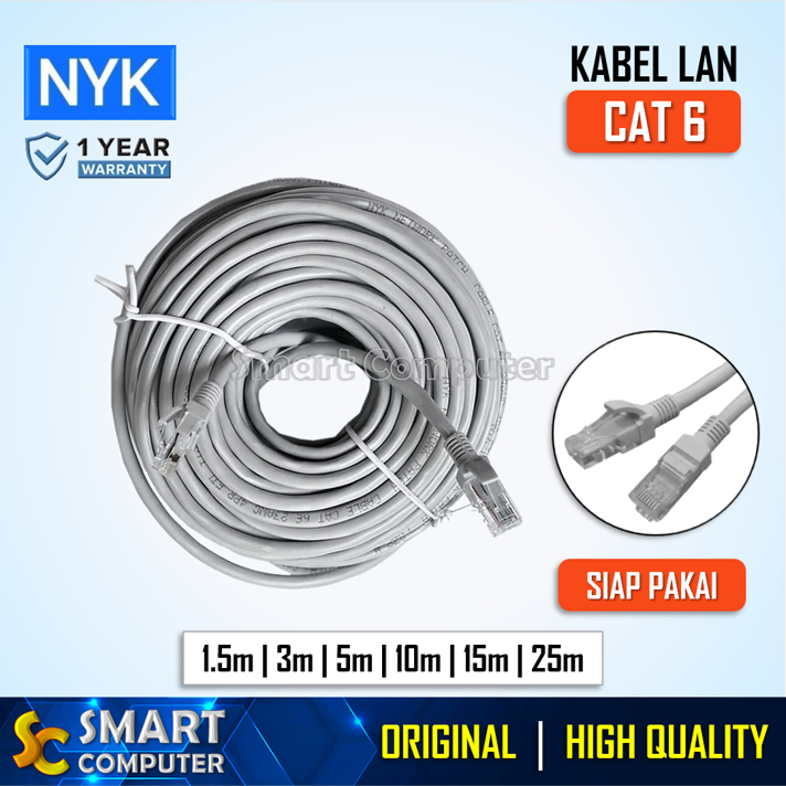 Jual Kabel LAN NYK CAT 6 Kabel Jaringan UTP Network Cable Cat6 | Shopee Indonesia
