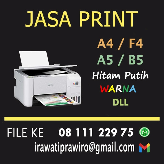 Jual JASA PRINT A4 LETTER B5 A5 F4 CETAK DOKUMEN WARNA HITAM PUTIH | Shopee Indonesia