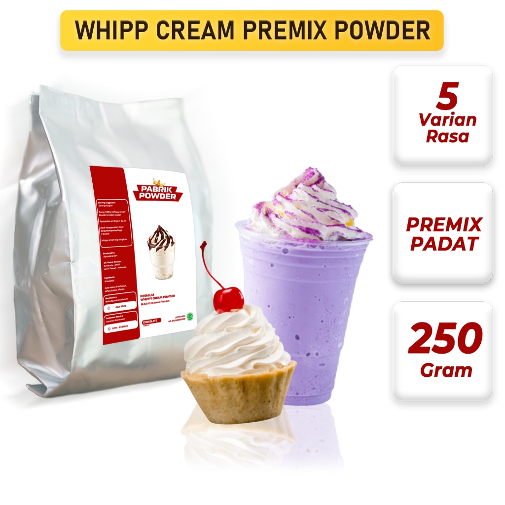 Jual Premium Whippy Cream Powder Premix 250 gram, Bubuk Whip Krim ...
