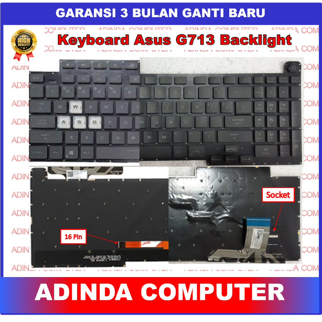 Jual Keyboard Asus ROG Strix G17 G713 G713QE G713QM G713QR G713RM RGB ...