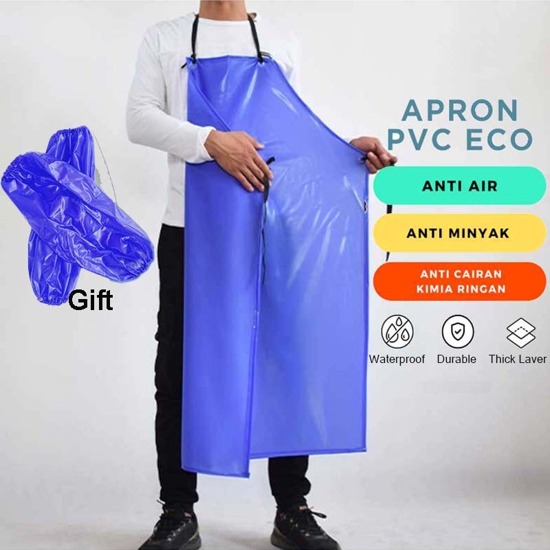 Jual Celemek Plastik Anti Air Manset Lengan Apron Pvc Oil Splatter ...
