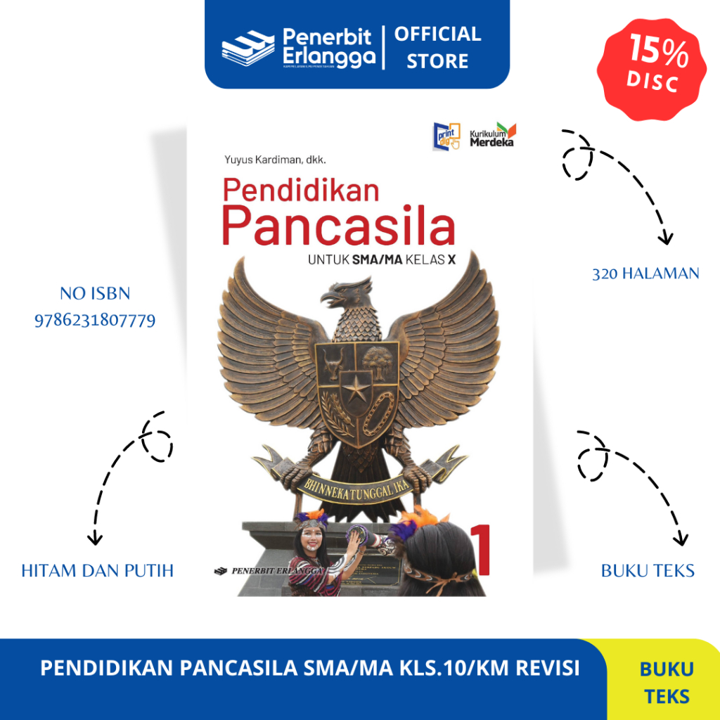 Jual [Erlangga Official] Pendidikan Pancasila Revisi Sma/Ma Kelas 10 - Kurikulum Merdeka ...