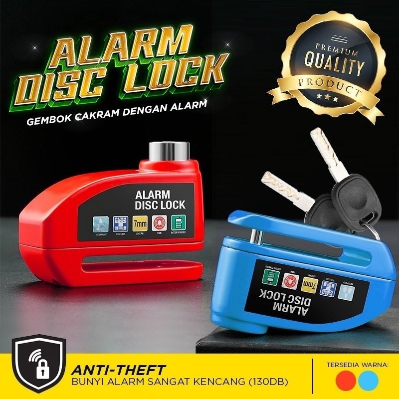 Jual Gembok Alarm Motor Anti Maling Premium 110 DB | Shopee Indonesia