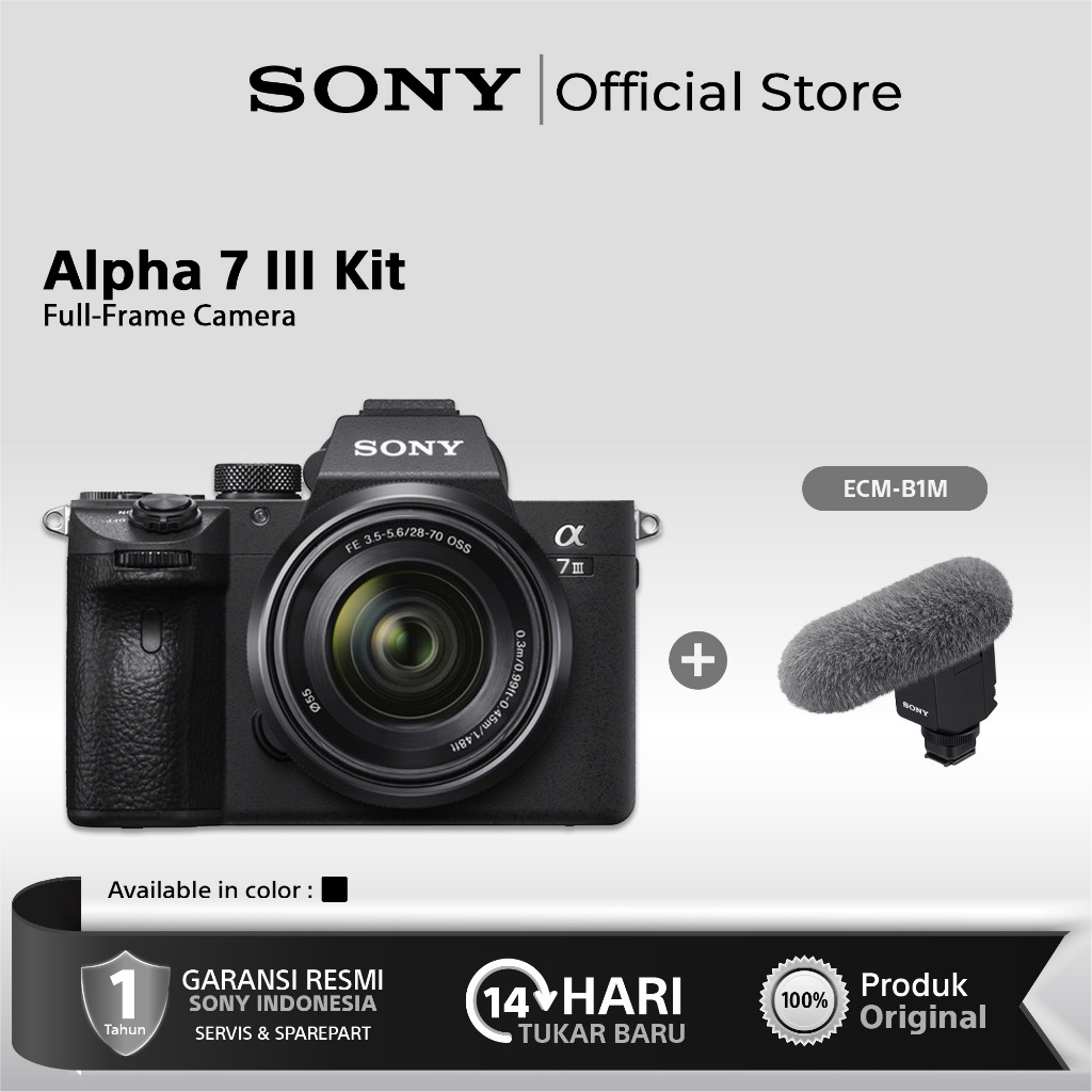 Jual SONY ALPHA A7III Kit SEL2870 Full Frame E-Mount Camera / A7 III / A7MIII / A7 MIII / A7M3 ...