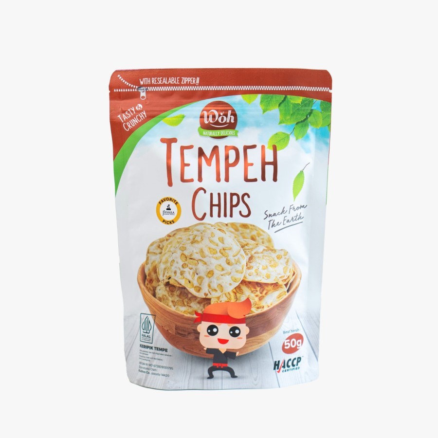 Jual Keripik Snack Tempe Sehat Woh Original Non GMO Tempe Chips 50g ...