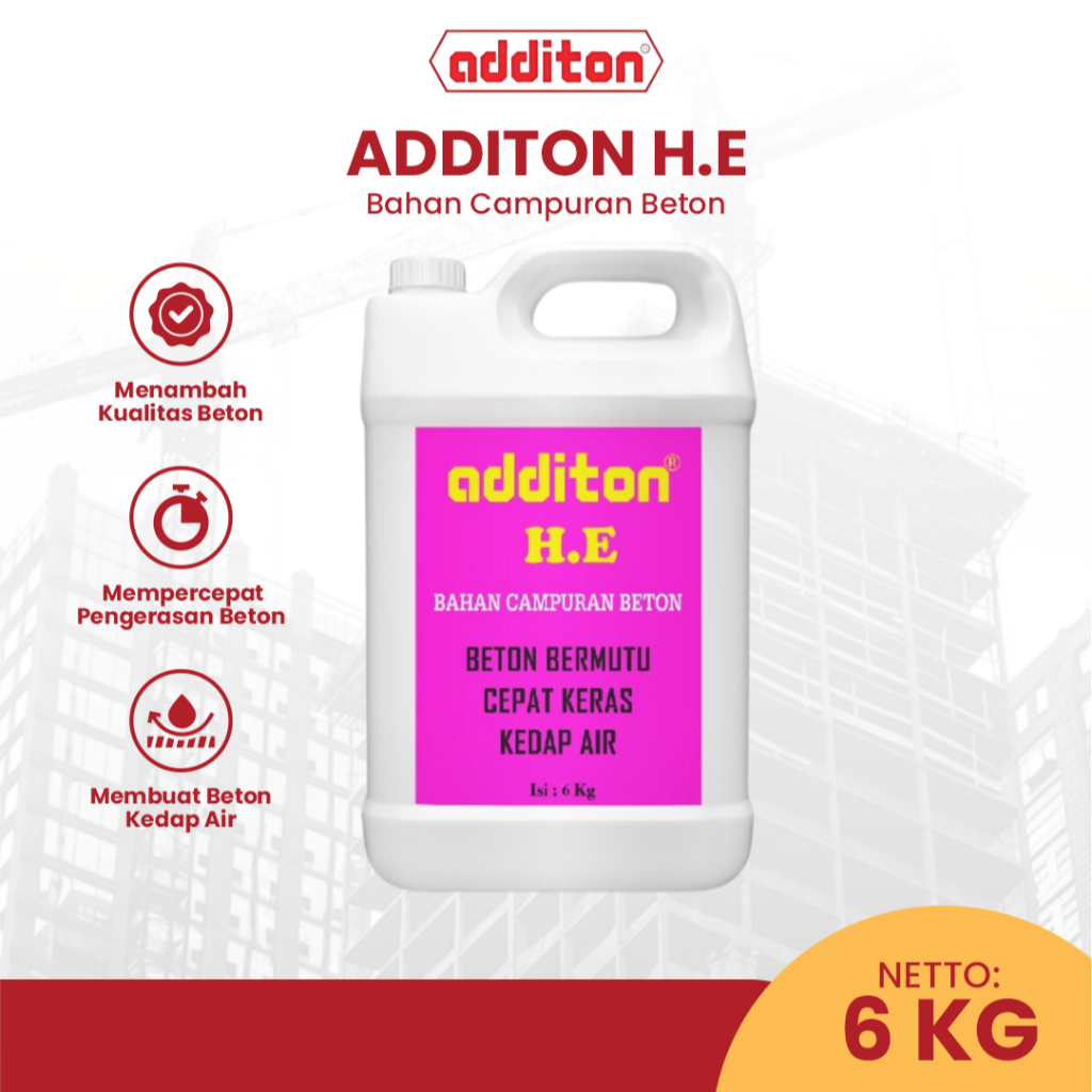 Jual ADDITON HE 6 Kg – Bahan Campuran Beton / Additive Beton untuk ...