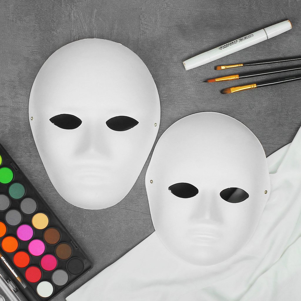 Jual Topeng Lukis Wajah Kertas Polos V-Tec Male Female / Vtec Mask Pria ...