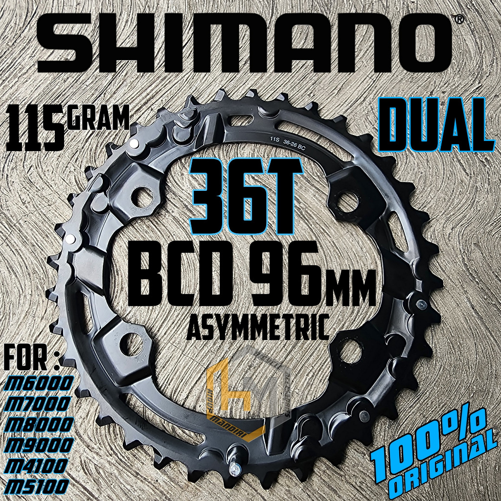 Jual Chainring Shimano Original 36T BCD 96 Asimetris Untuk Crank Dual Asymetric M6000 M7000 ...
