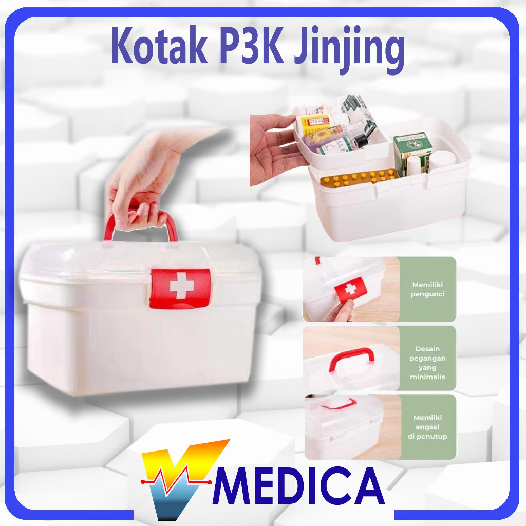 Jual Kotak Penyimpanan Obat / Kotak P3k / First Aid Kit Box 2 Tingkat ...