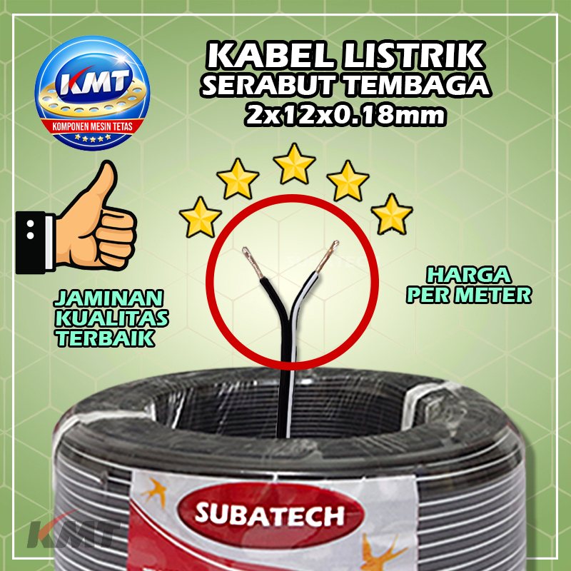 Jual Kabel Listrik Serabut Tembaga 2x12x0.18mm KMT | Shopee Indonesia