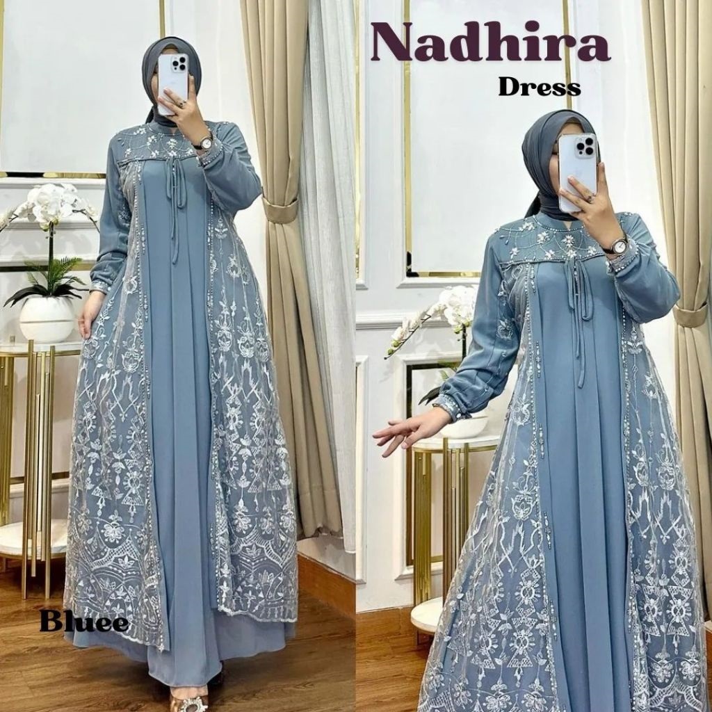 Jual Gamis Pesta Mewah Elegant Nadhira Maxy BL Bahan Kain Ceruty ...