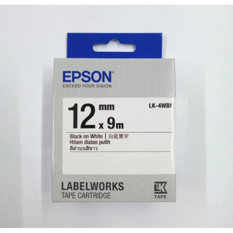 Jual stiker label epson tape catridge 12mm LK-4WBN | Shopee Indonesia