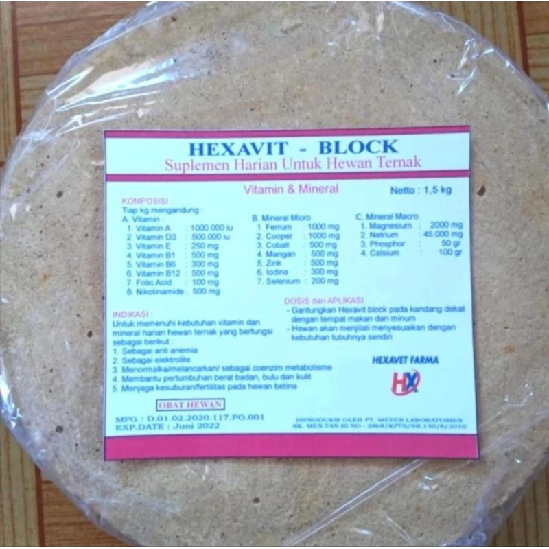 Jual HEXAVIT - BLOCK, suplemen harian untuk hewan ternak | Shopee Indonesia