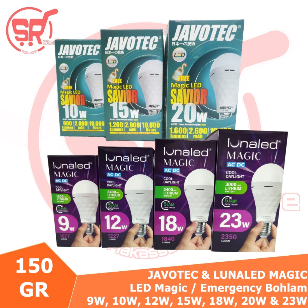 Jual Lampu LED Emergency JAVOTEC & LUNALED MAGIC / Bohlam LED Emergency ...