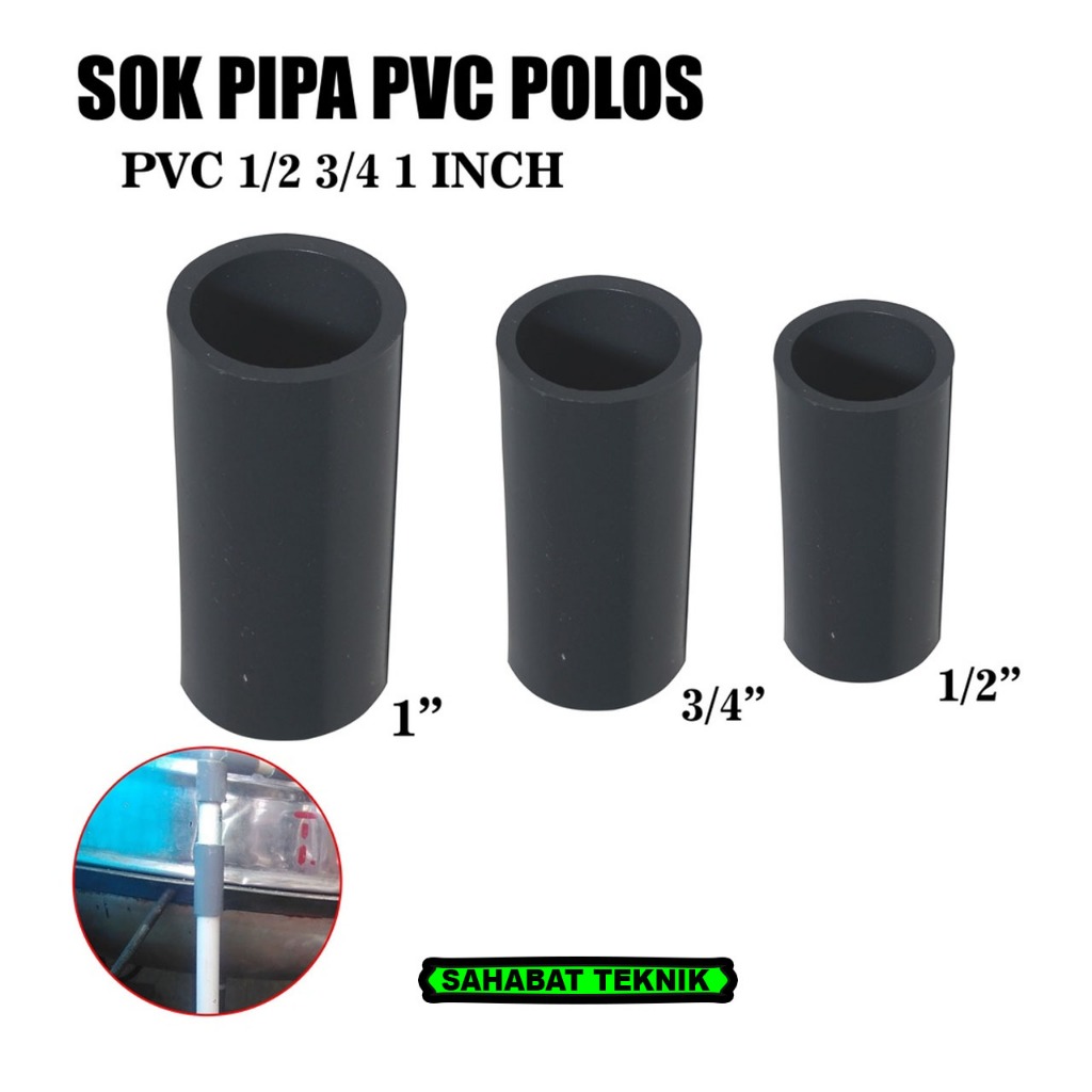 Jual Sok Socket Sock Lurus Polos 1/2-3/4-1 inch / Fitting Sambungan ...