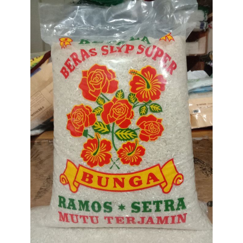 Jual Beras Setra Ramos cap Bunga 5 Kg | Shopee Indonesia