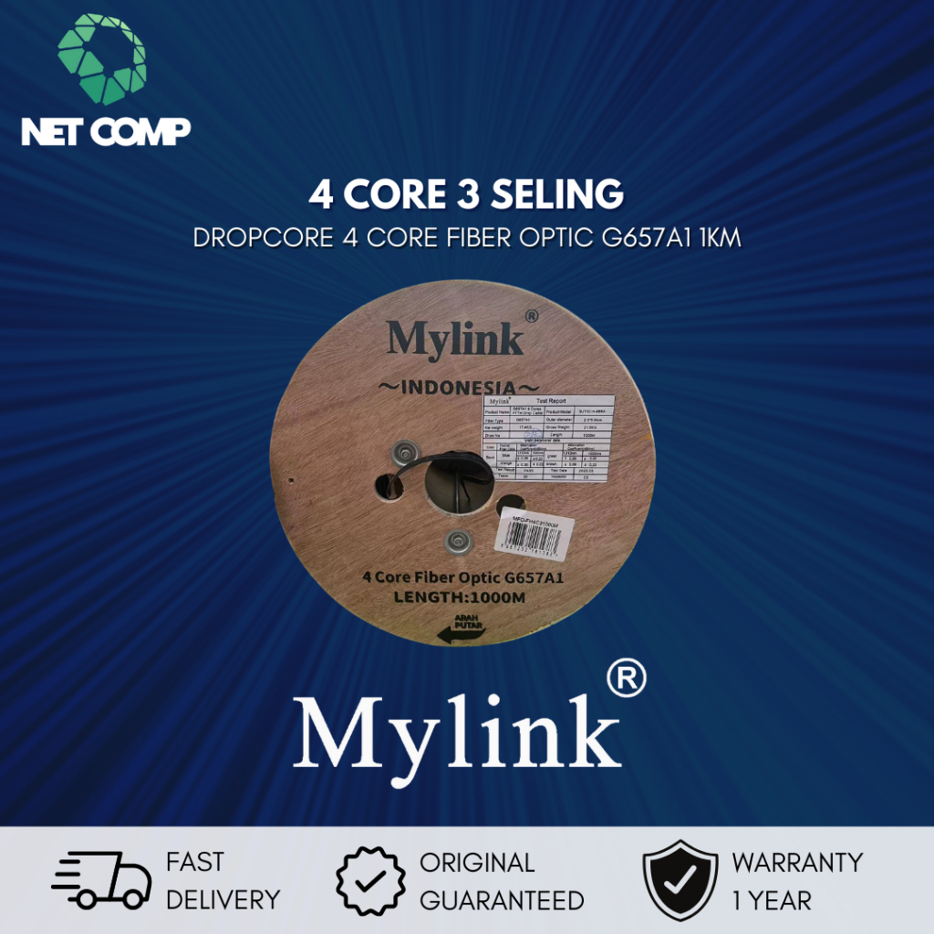 Jual MYLINK DROPCORE 4 CORE 3 SELING FIBER OPTIC G657A1 1 KM / 1000M ...