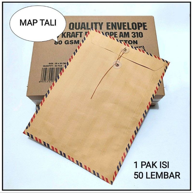 Jual 1 Pak Map Coklat Tali 310 Folio Isi 50 Pcs | Shopee Indonesia