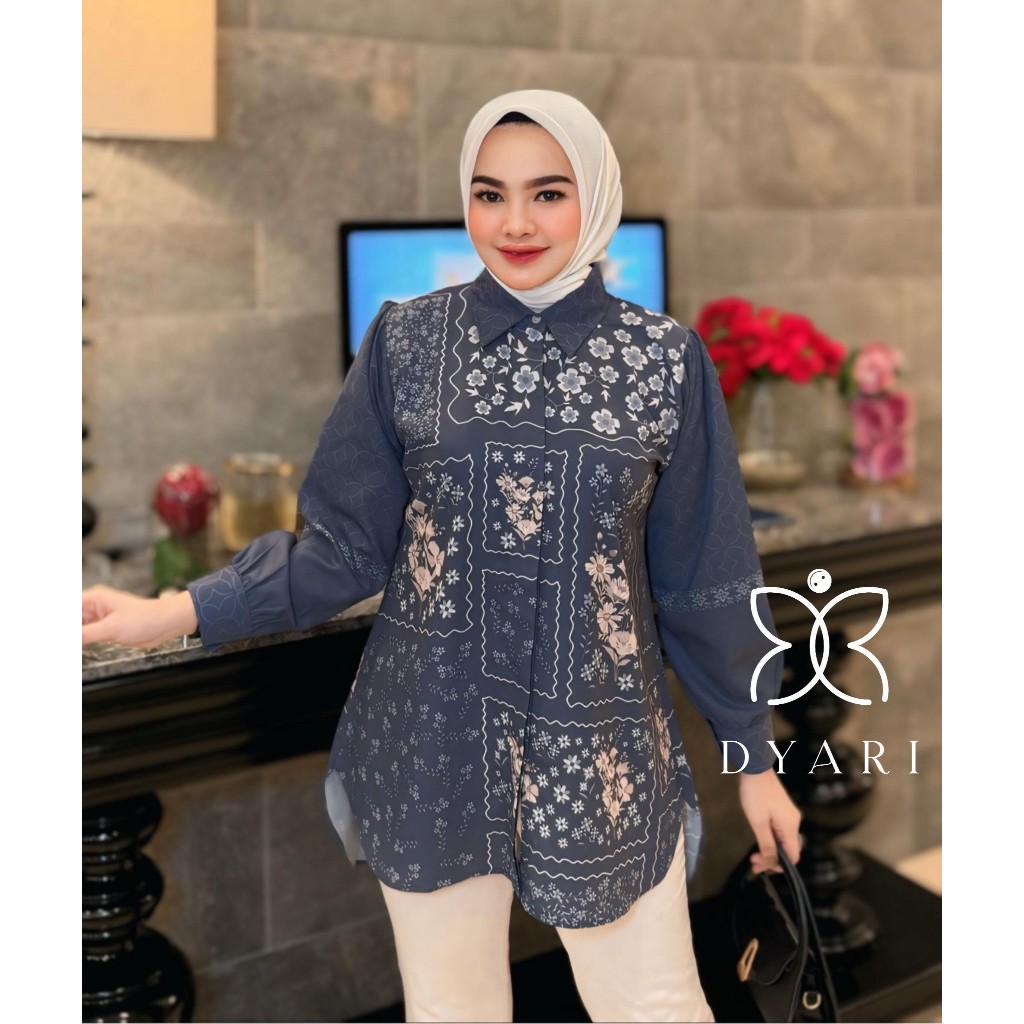 Jual tunik blouse motif monogram terbaru by wearing diary | Shopee ...