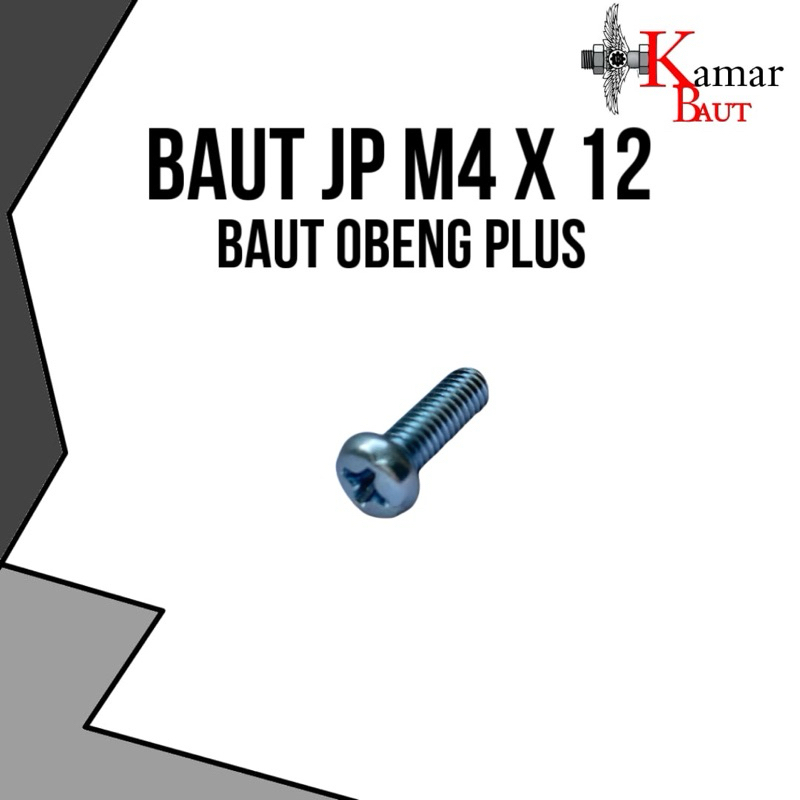 Jual BAUT JP M4 x 12 BAUT MACHINE SCREW BAUT MESIN BAUT OBENG ...