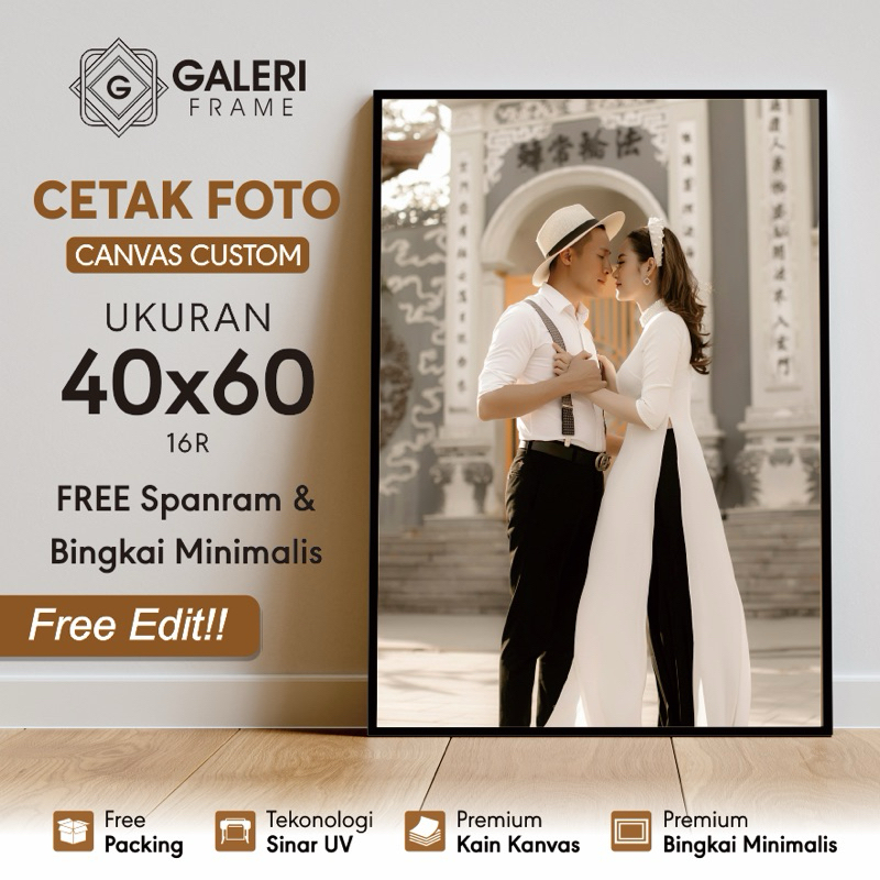 Jual Cetak Foto Kanvas 16R ( 40 x 60cm ) Include Frame Minimalis MURAH ...