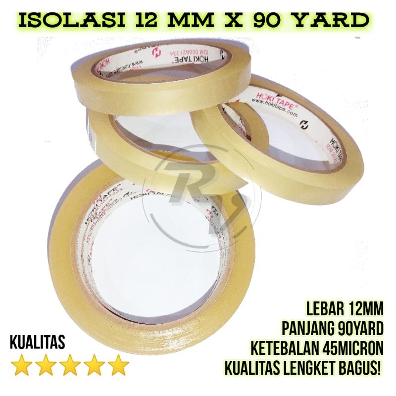 Jual Isolasi 12mm x 90yard / Selotip 12 mm / Plester 12 mm x 90 yard ...