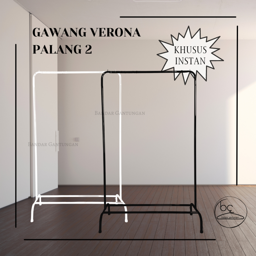 Jual Gawang Baju Verona Pipa Bulat Stand Hanger Baju Gawangan Rak ...