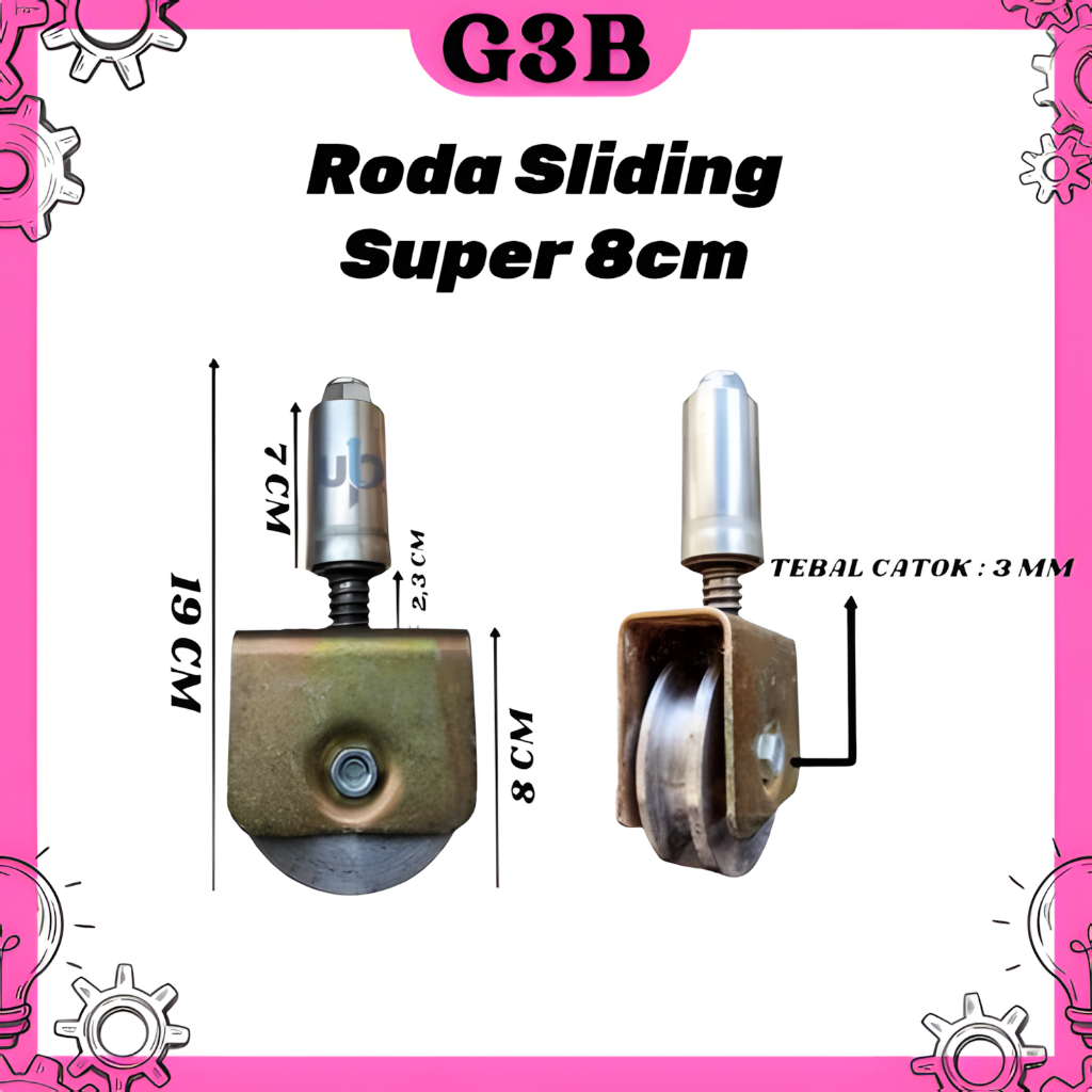 Jual Roda pagar sliding besi super ukuran 8cm Roda pintu pagar sleding ...