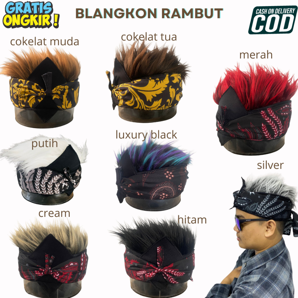 Jual Blangkon rambut premium/ Topi sunda rambut palsu/ udeng/ totopong ...