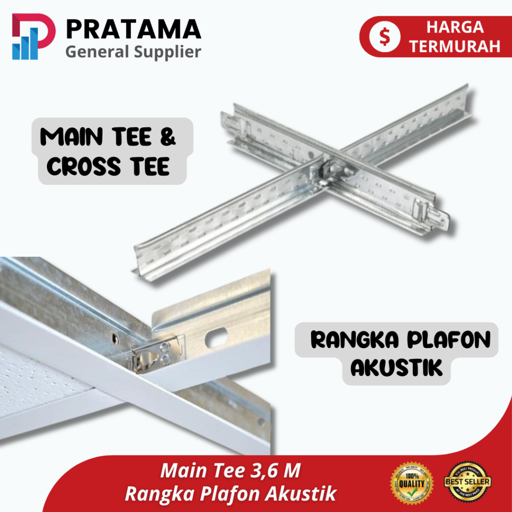 Jual Main Tee 3,6 M Rangka Plafon Akustik Acoustic | surabaya | Shopee ...