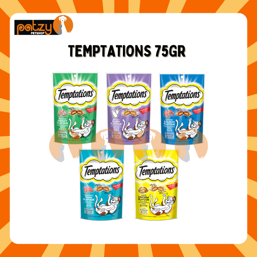Jual TEMPTATION DRY SNACK KUCING LEZAT 75GR | Shopee Indonesia