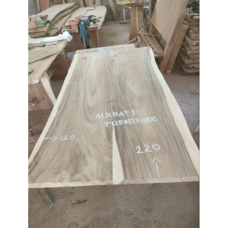Jual papan trembesi sambung 2 , top meja trembesi sambung, bahan meja ...
