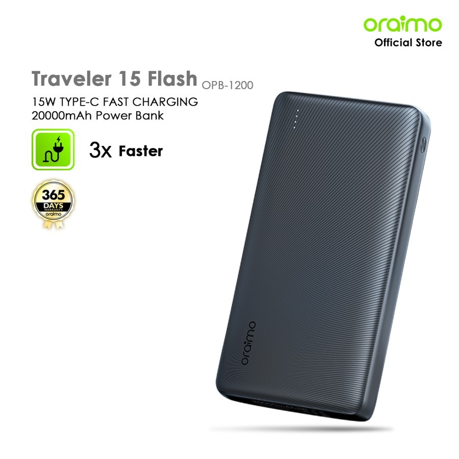 Jual Oraimo Powerbank Traveler 15 Flash Real Capacity 20000mAh OPB-1200 ...
