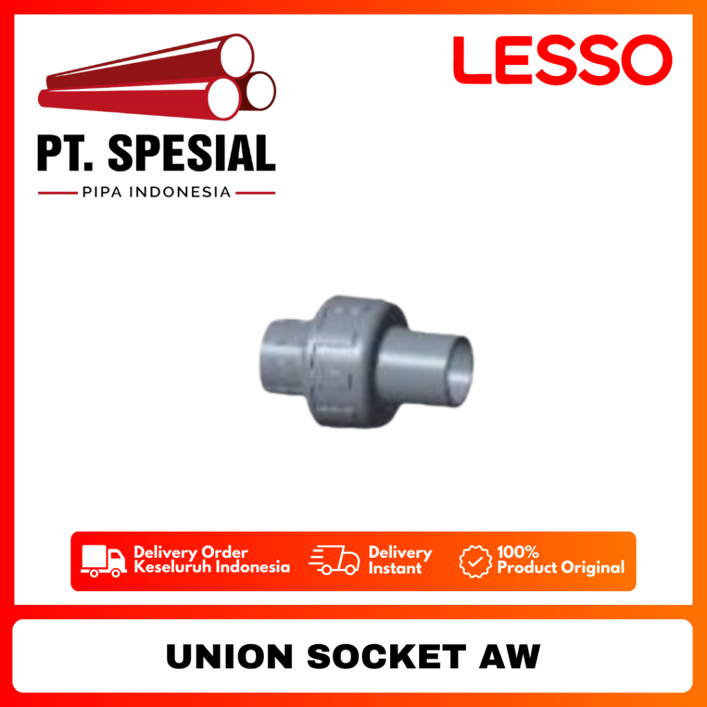 Jual Water Mur Moor Polos AW PVC Lesso 1 Inch / Union Socket AW PVC Lesso - 08 | Shopee Indonesia