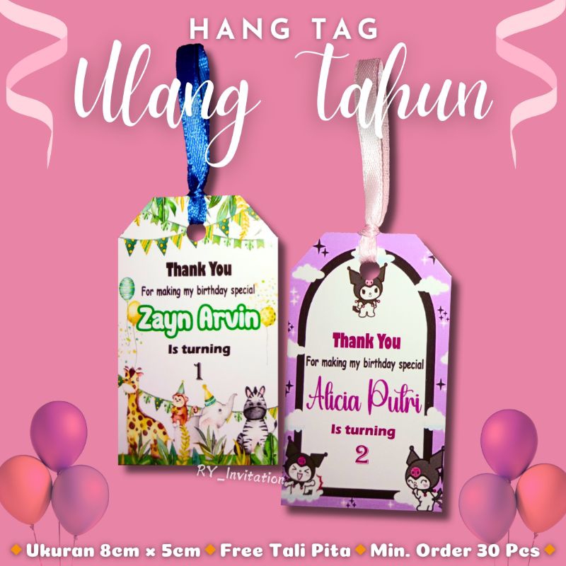 Jual Hang Tag Ulang Tahun Kartu Souvenir Ulang Tahun Anak | Shopee ...