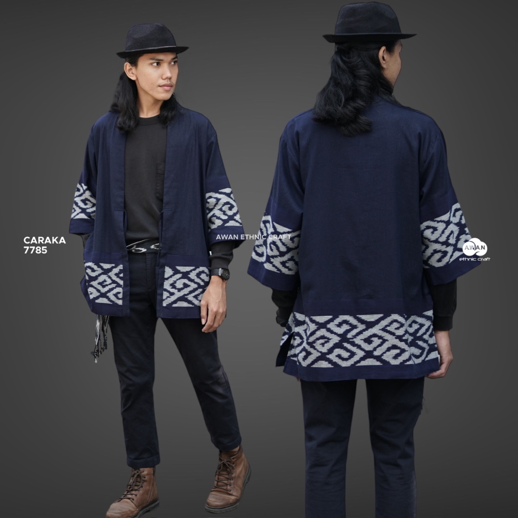 Jual Caraka - Outer Kimono Tenun Etnik Pria Wanita by Awanethniccraft ...