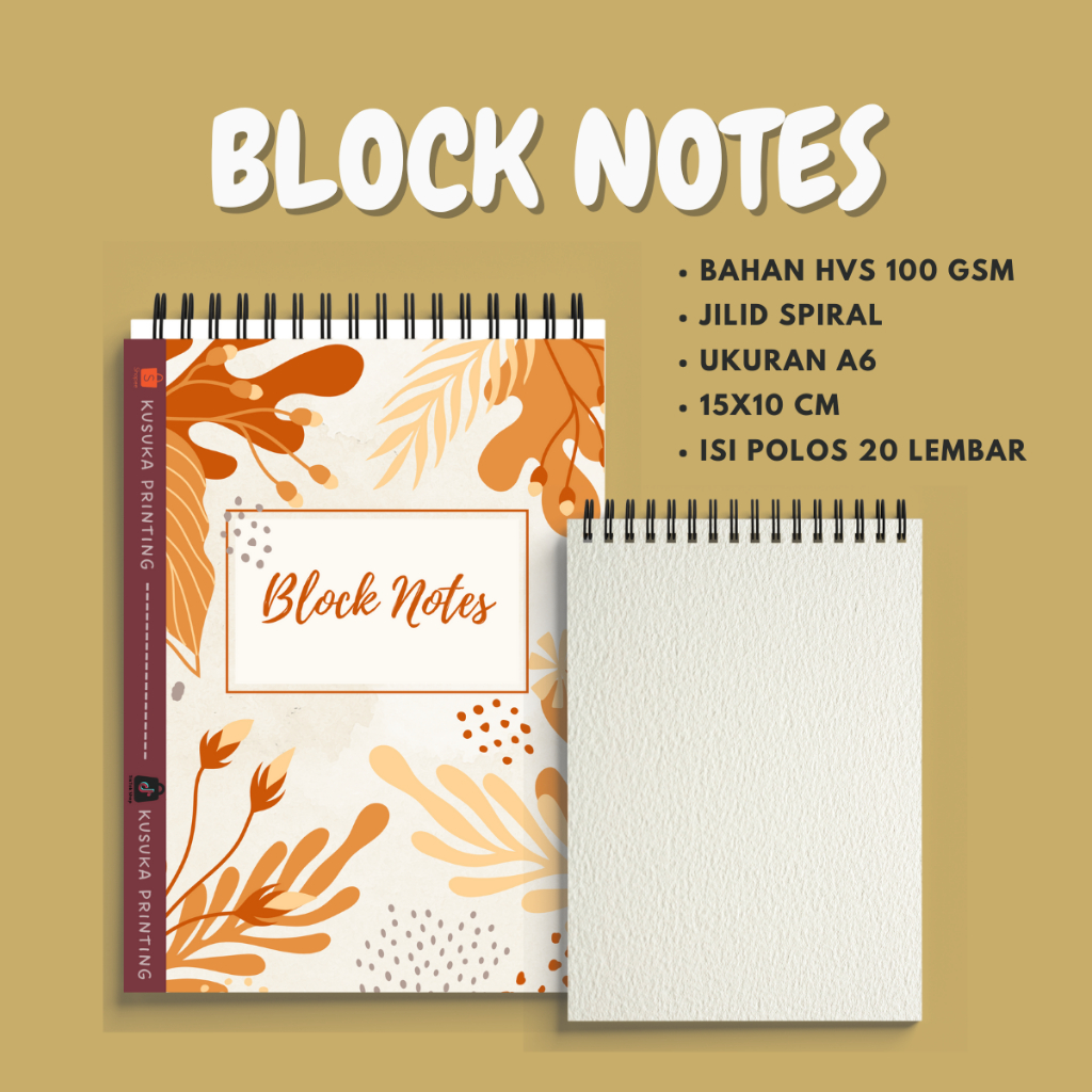 Jual Blocknote Spiral Mini Memo Nota Polos A6 15 x 10 cm HVS Tebal Kraft Aesthetic Notebook ...
