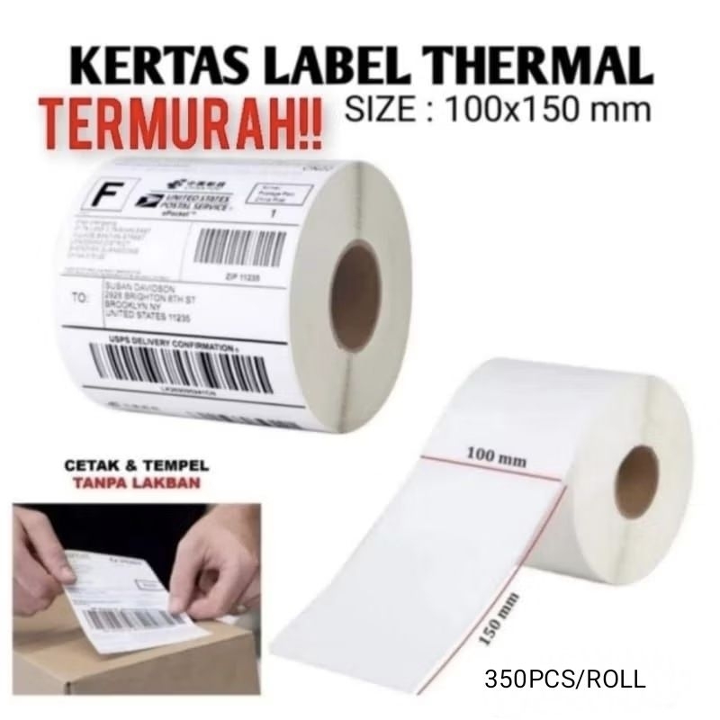 Jual LABEL BARCODE THERMAL 100 x 150 ( 1 LINE ) | Shopee Indonesia