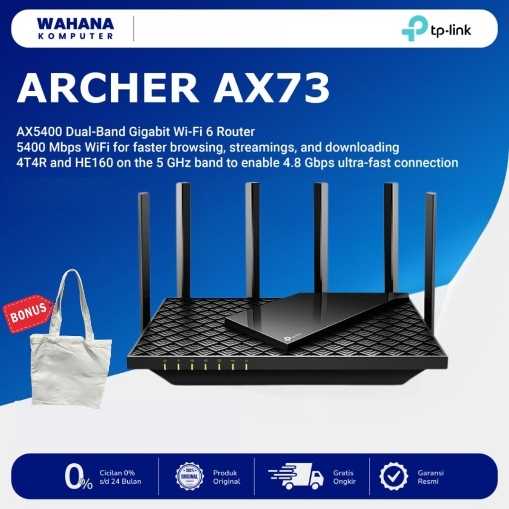 Jual TP-Link Archer AX73 AX5400 Wi-Fi 6 Router AX 73 AX 5400 Wifi 6 ...