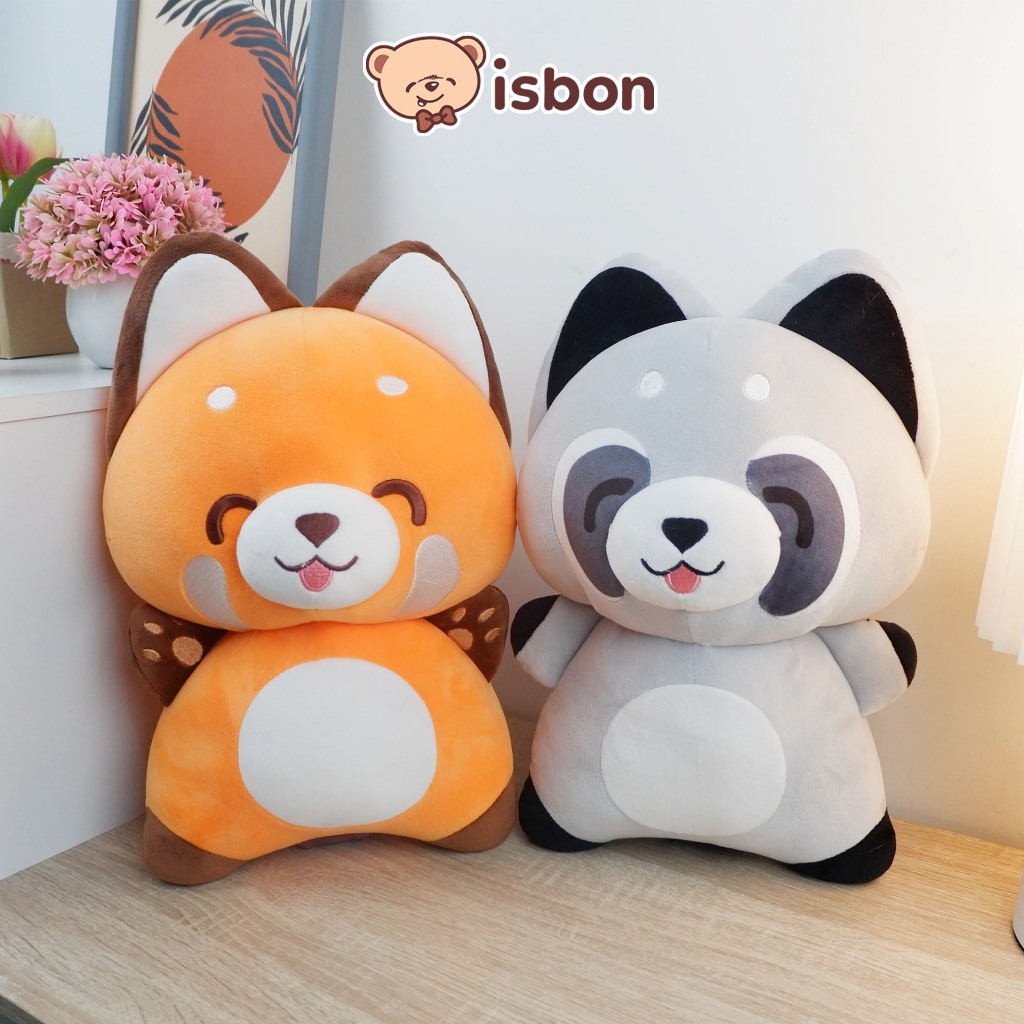 Jual ISTANA BONEKA Rakun Stripes red Panda Duo Lucu Mainan Anak Hadiah ...