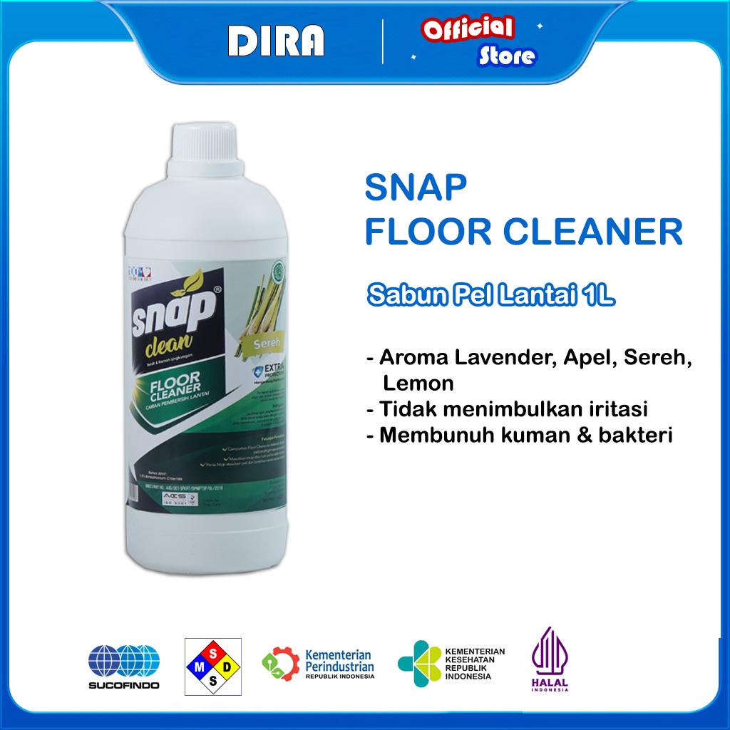 Jual Snap Clean Floor Cleaner Pel Lantai Sereh Anti Bakteri 1L | Shopee ...