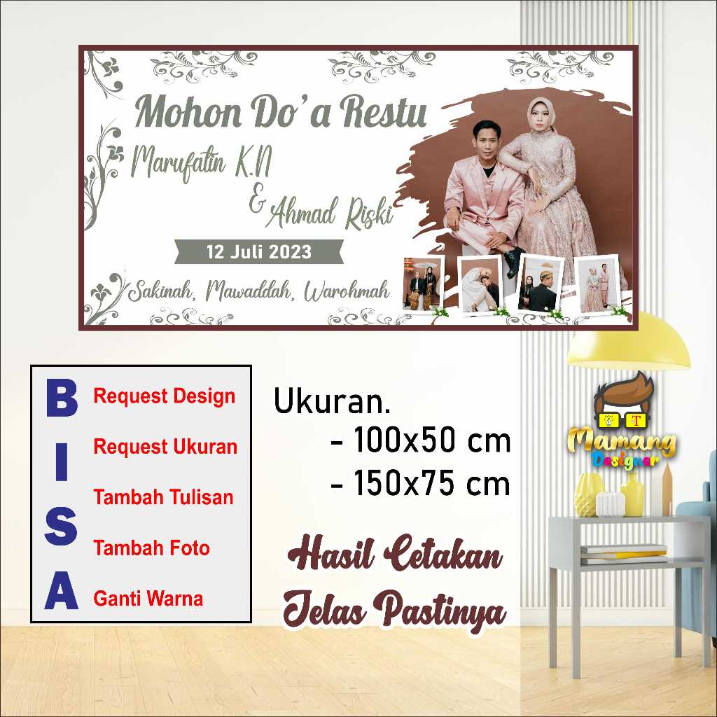 Jual Cetak Spanduk MMT Banner Nikahan atau Prewedding Pengantin bb ...