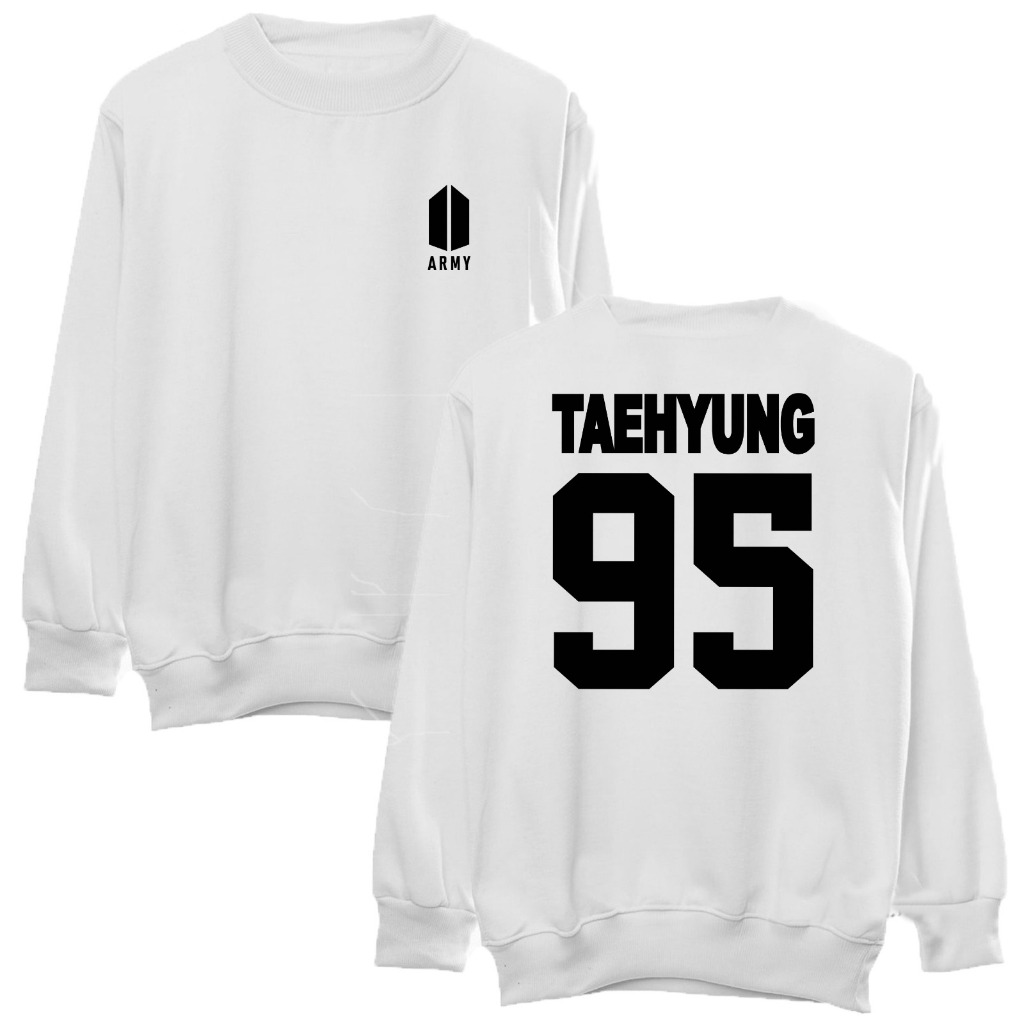 Jual Sweater basic putih Bangtan Logo army Request nama member dan ...