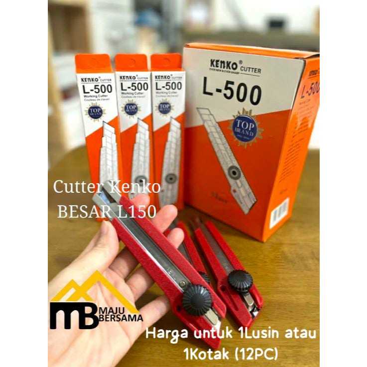 Jual CUTTER KENKO KATER KENKO L-500 BESAR Harga untuk 1KOTAK (12PC ...