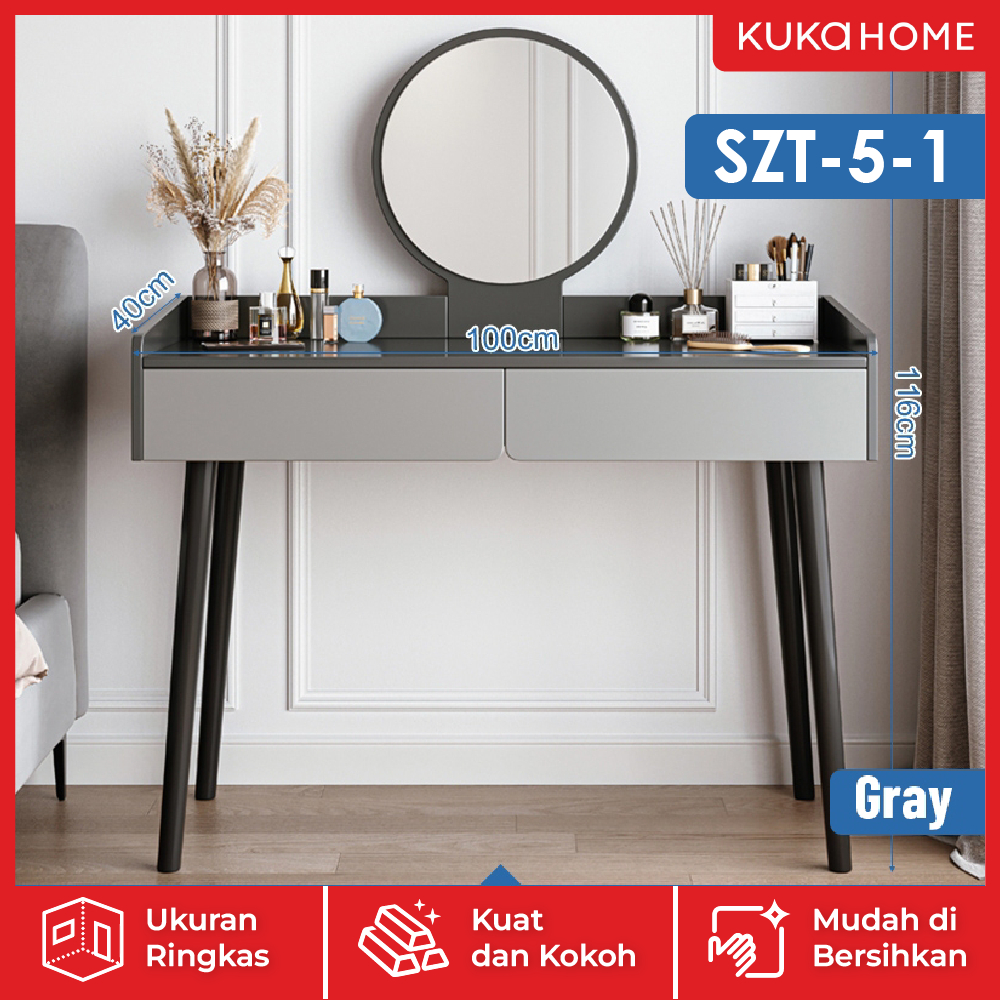 Jual KUKAHOME Meja Rias Aesthetic Meja Rias Minimalis Meja Rias Cermin ...