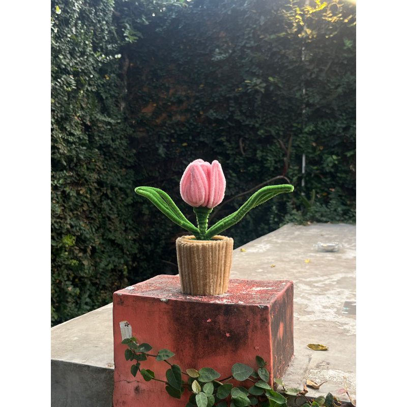 Jual bunga tulip pipe cleaner flower pot bucket kawat bulu bouqouet ...