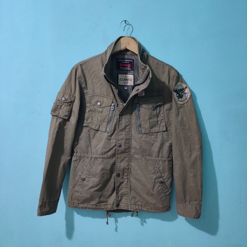 Jual SCHOTT NYC x Cuento Field Jacket USA Army | Shopee Indonesia