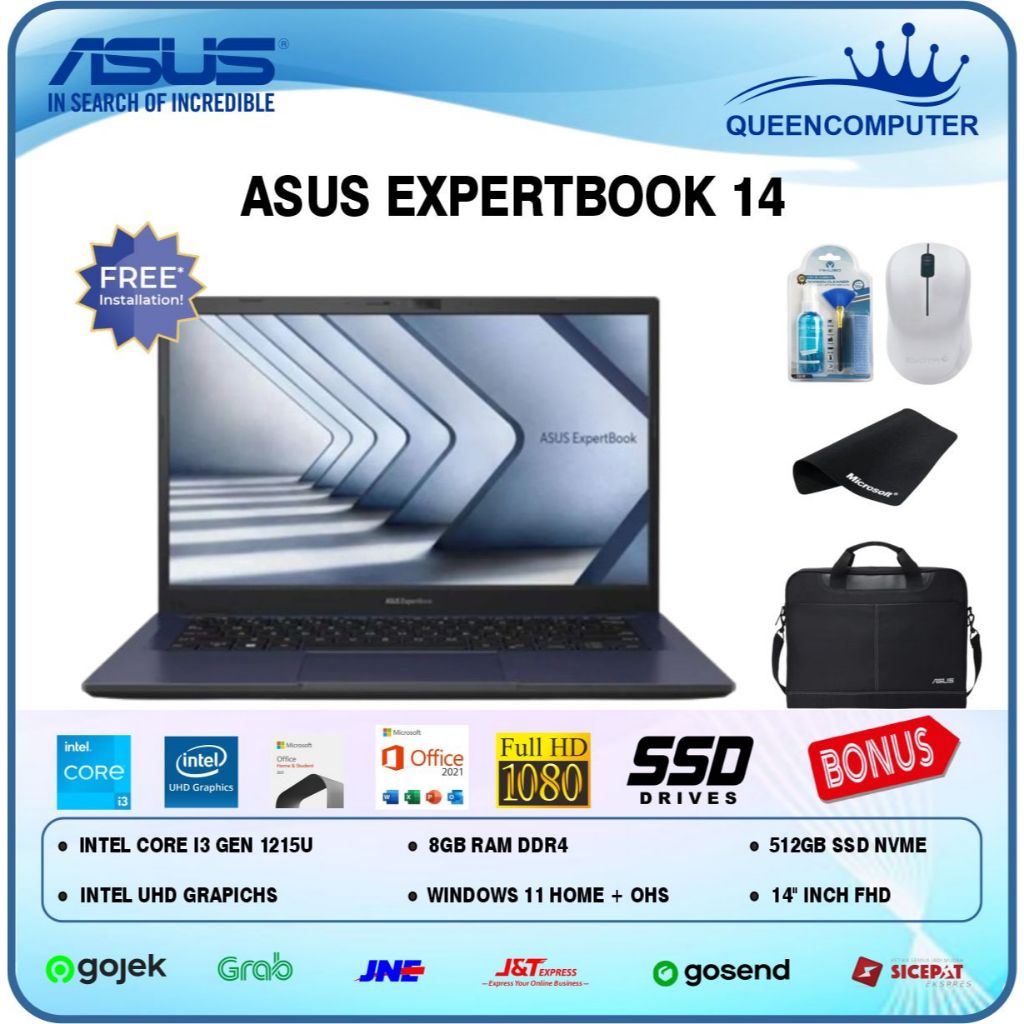 Jual PROMO Laptop ASUS ExpertBook 14 Core i3 1215U 8GB 512GB W11 OHS ...