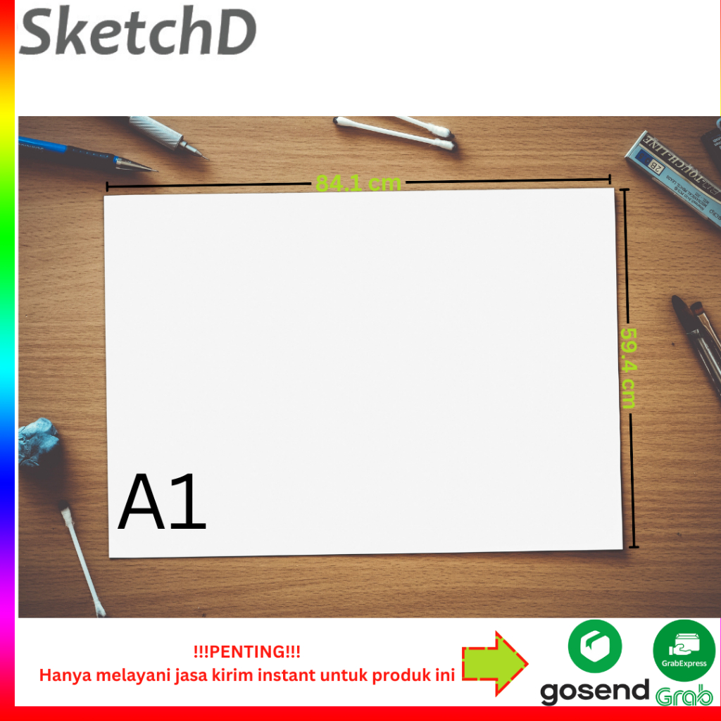 Jual Kertas gambar karton BC A1 putih ukuran 84.1 x 59.4 cm 160 gsm P ...