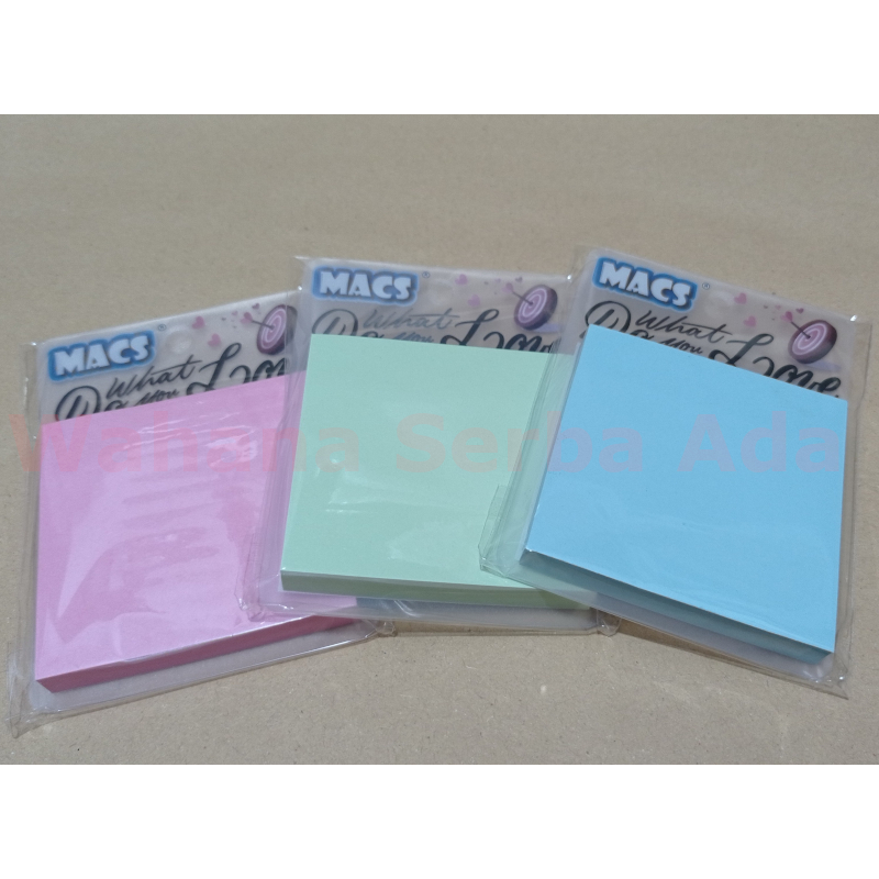 Jual Kertas Memo Tempel Sticky Note MACS 76 x 75 mm isi 100 lembar ...
